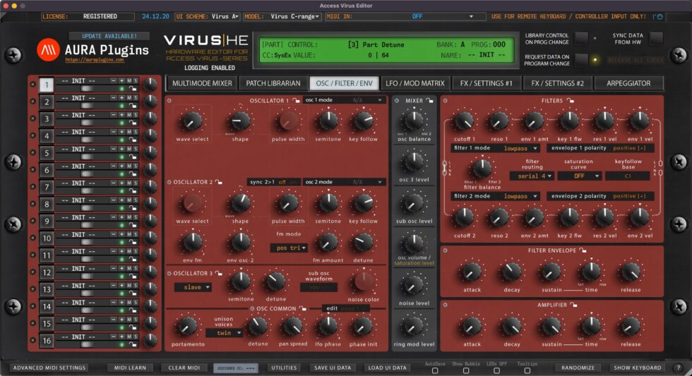 Access Virus Editor and Librarian - AURA Plugins