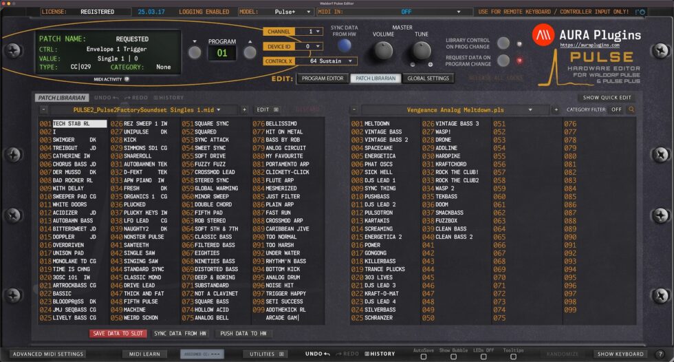 Waldorf Pulse Editor and Librarian - AURA Plugins