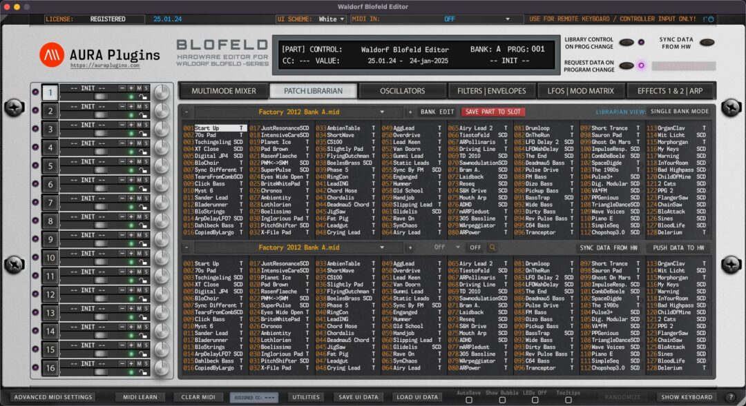 Waldorf Blofeld Editor and Librarian - AURA Plugins