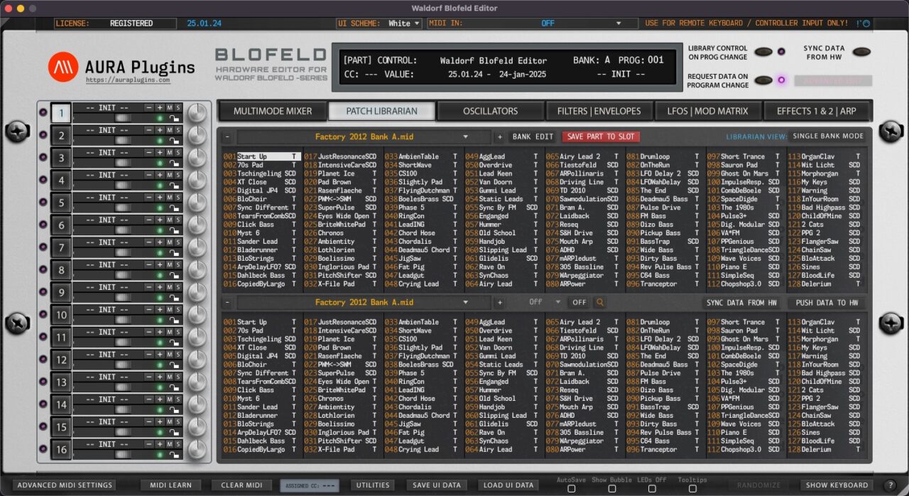 Waldorf Blofeld Editor and Librarian - AURA Plugins